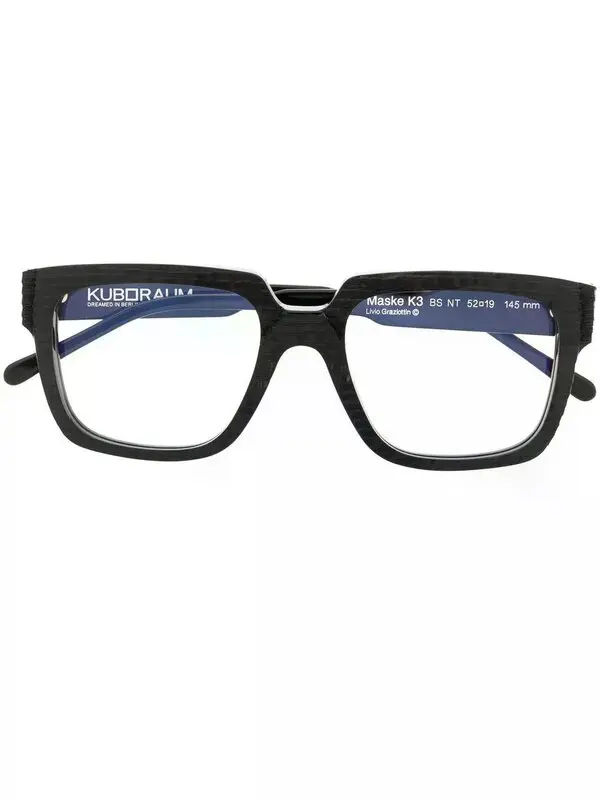 KUBORAUM K3 Rectangle Frame Glasses - Black