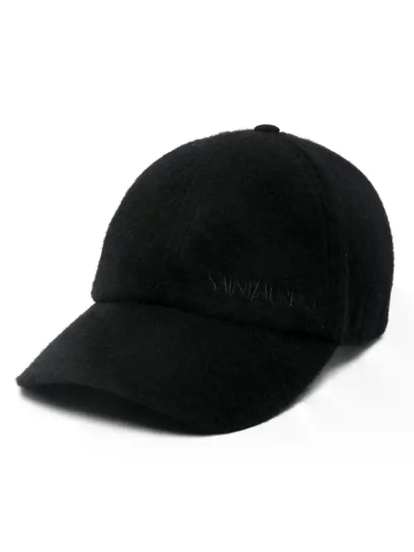 Saint Laurent Logo Baseball Cap - Black