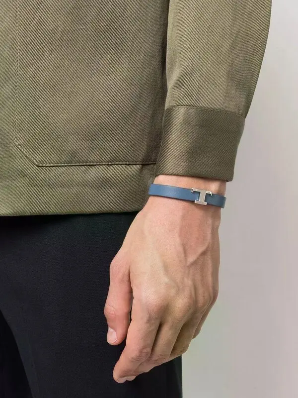 TOD'S Logo-plaque Leather Bracelet