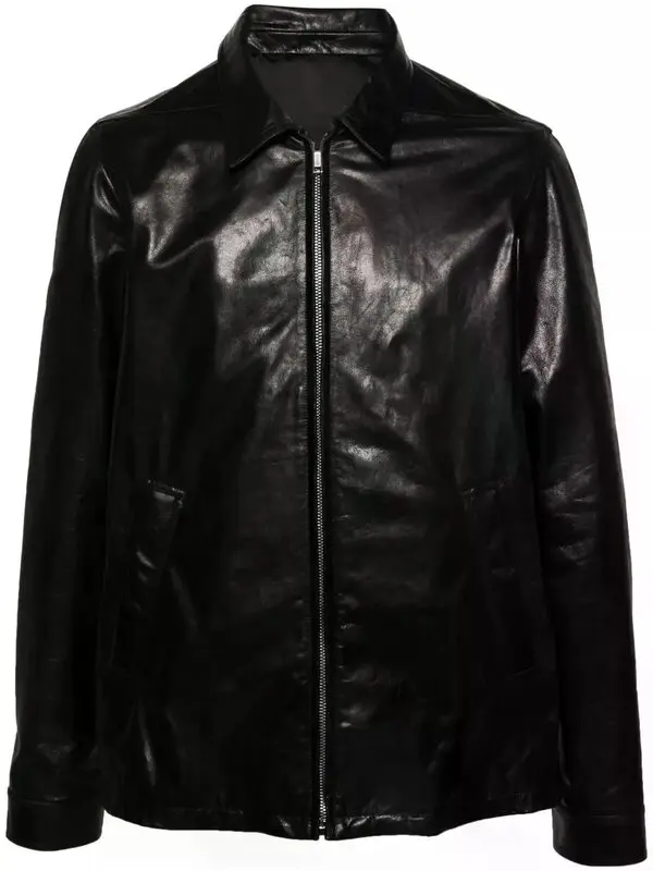 Rick Owens Classic-collar Leather Jacket - Black