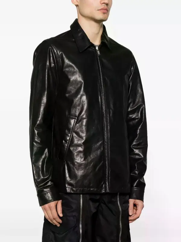 Rick Owens Classic-collar Leather Jacket - Black