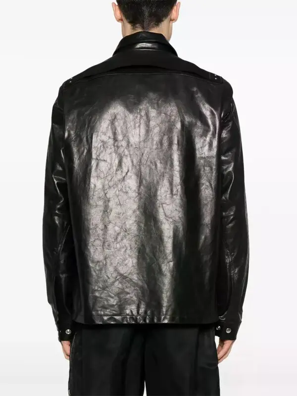 Rick Owens Classic-collar Leather Jacket - Black