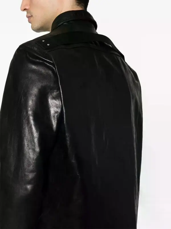 Rick Owens Classic-collar Leather Jacket - Black