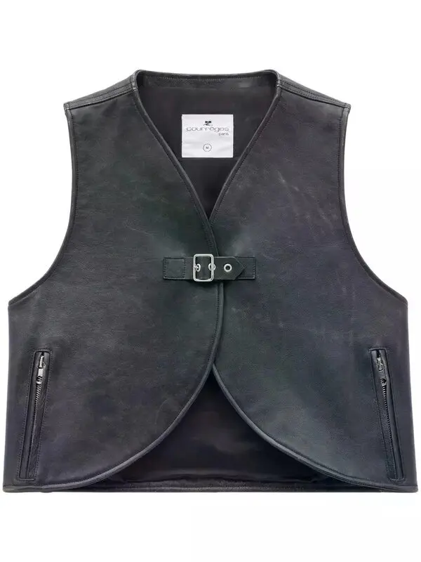 COURREGES Ellipse Leather Vest