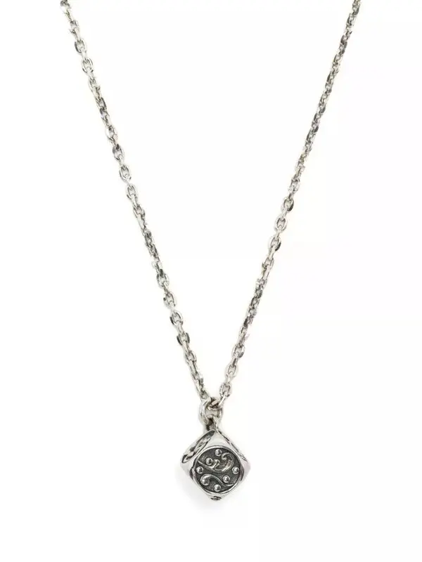 Emanuele Bicocchi Arabesque Dice Pendant Necklace - Silver