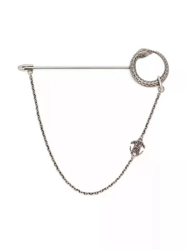Roberto Cavalli Snake-motif Brooch - Silver