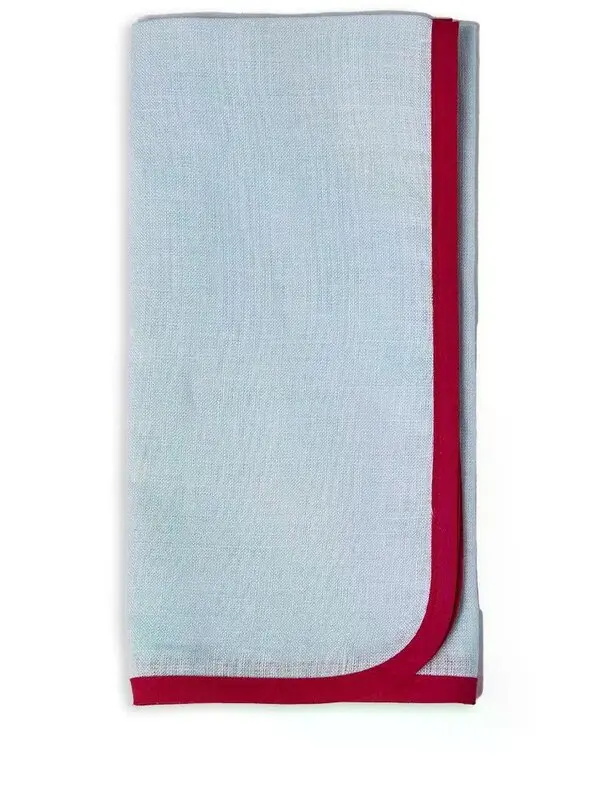 La DoubleJ Contrast Trimming Napkin Two-piece Set - Blue