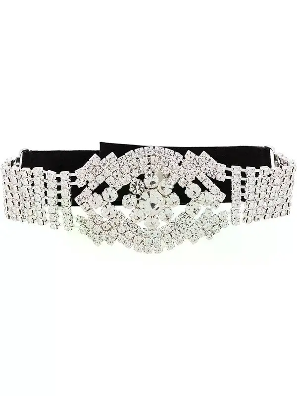 MANOKHI Rhinestone Choker Necklace - Black