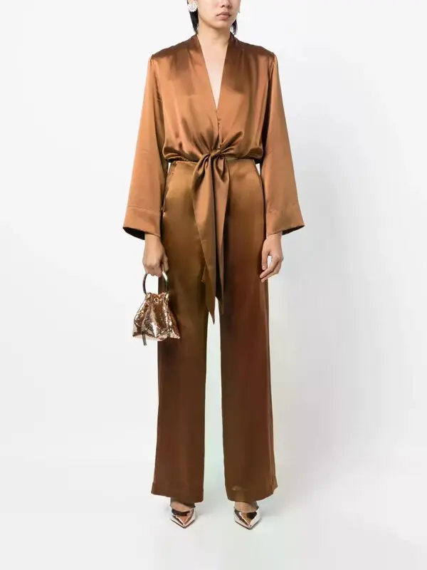 Michelle Mason Tie-front Kimono Jumpsuit