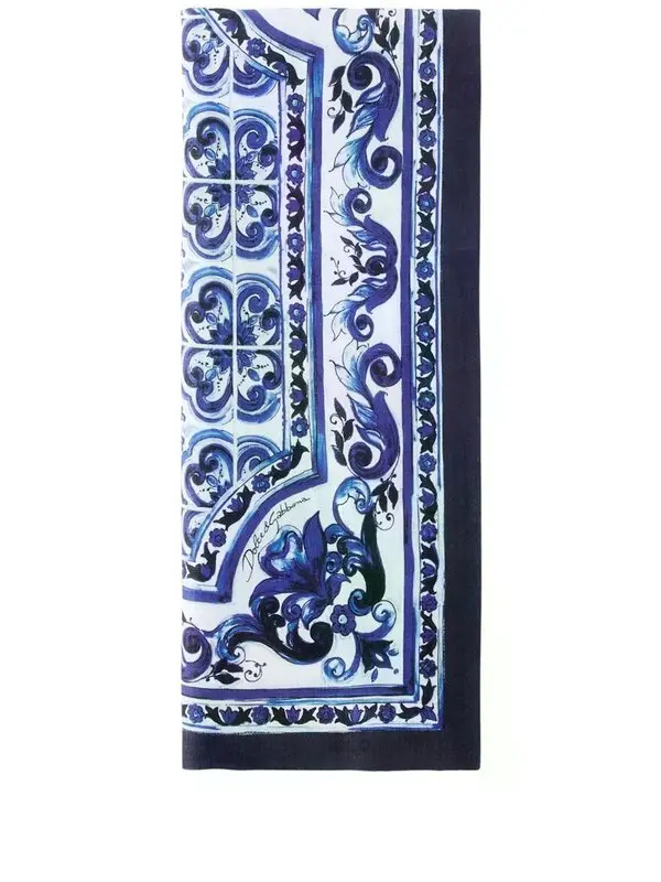 Dolce & Gabbana Set Of Two Linen Napkins - Blue