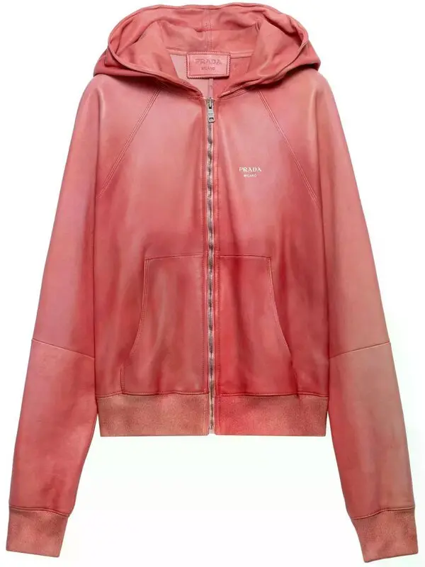 Prada Hooded Leather Jacket - Pink