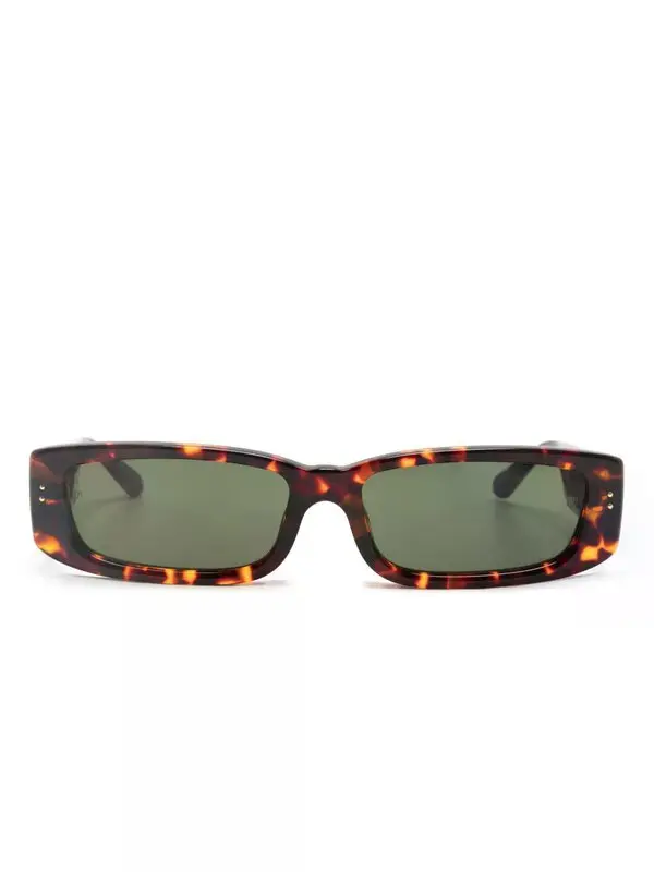 Linda Farrow Tortoiseshell-effect Rectangle-frame Sunglasses - Brown