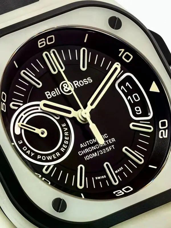 BELL & ROSS Automatic Chronometer Watch With Dial And Neon Green Bezel