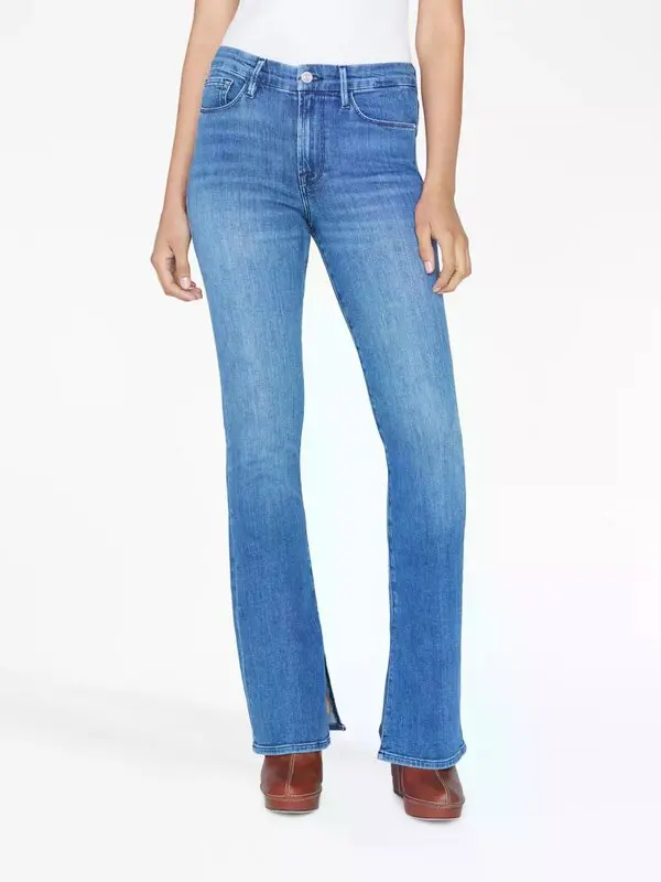 FRAME Le Mini Mid-rise Bootcut Jeans - Blue
