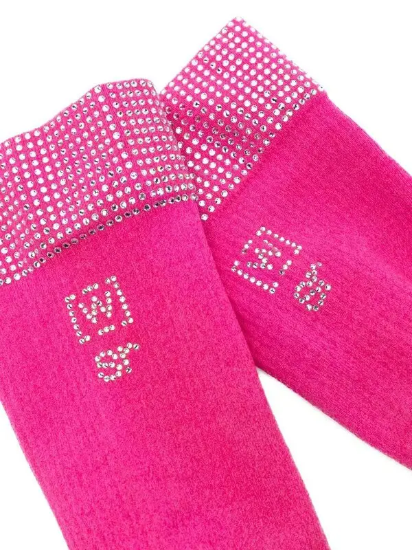 Wolford X Sergio Rossi Crystal-studded Socks