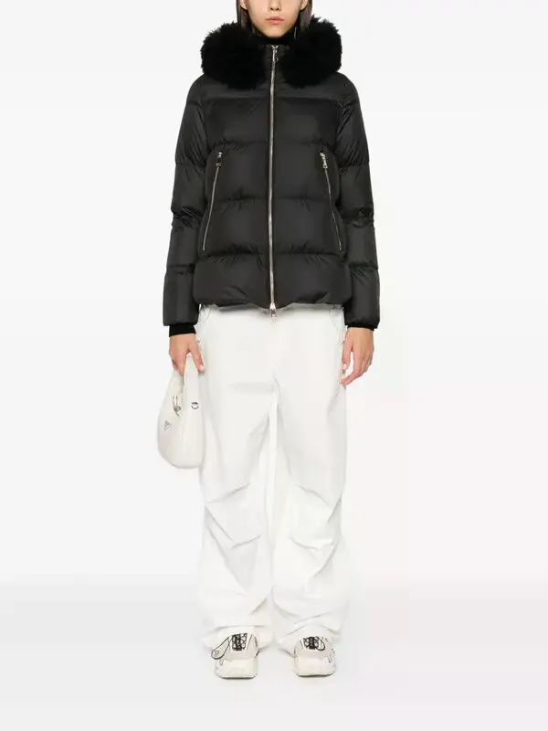Moncler Fur-trimmed Hooded Parka Coat