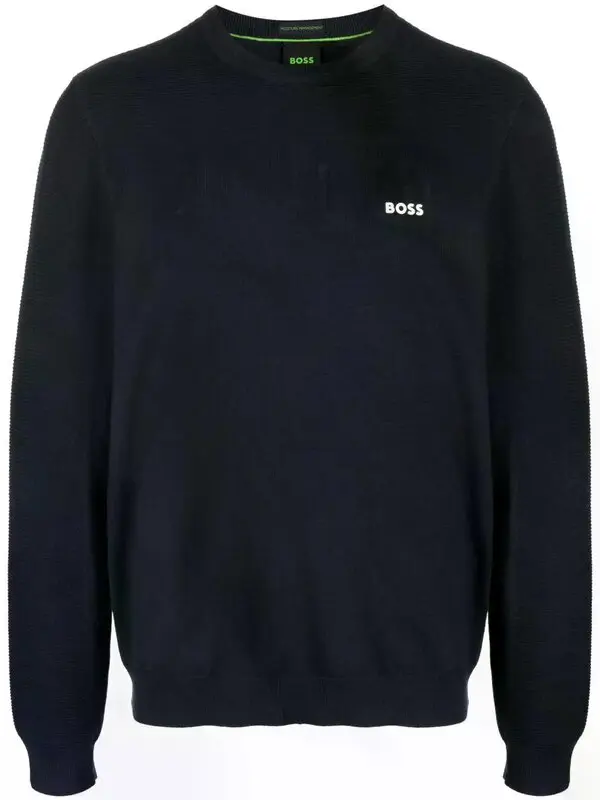 BOSS Logo-patch Round-neck Jumper