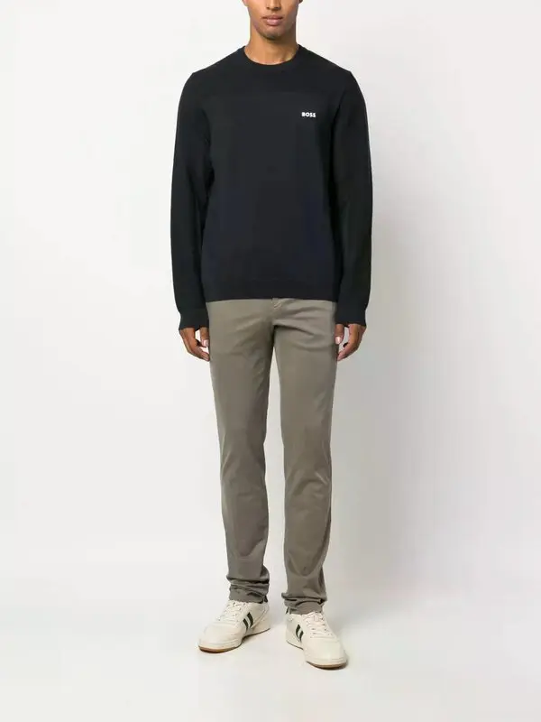 BOSS Logo-patch Round-neck Jumper