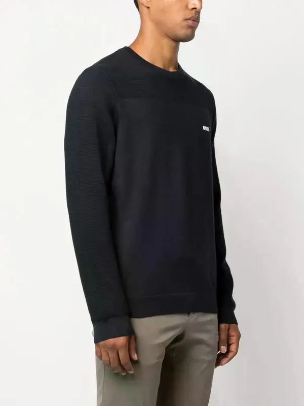 BOSS Logo-patch Round-neck Jumper