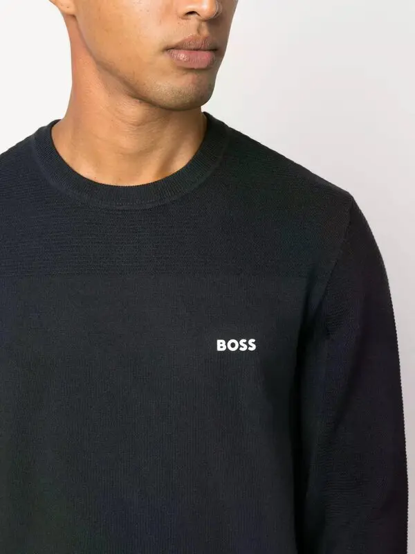 BOSS Logo-patch Round-neck Jumper