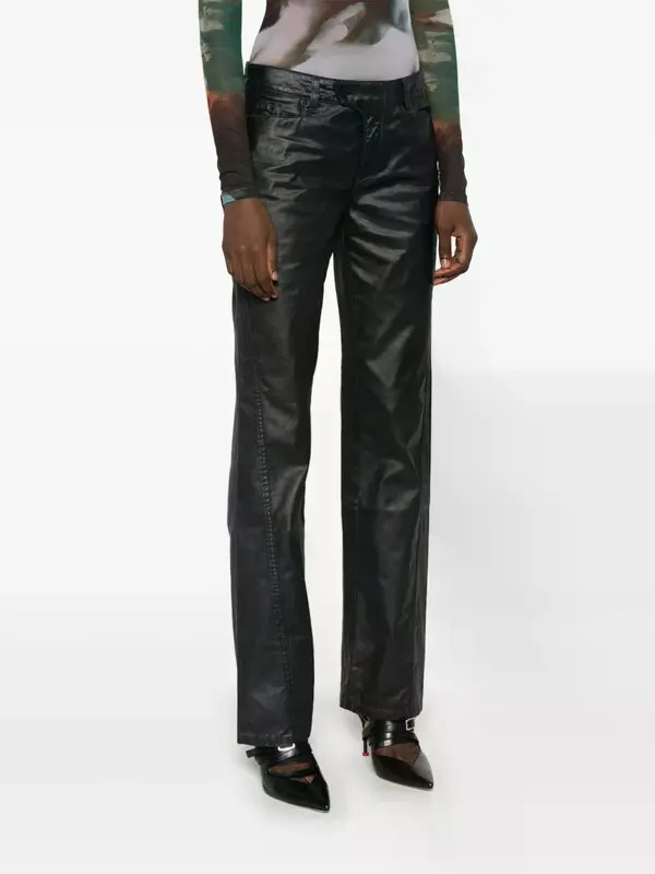MUGLER Wax-effect Straight-leg Trousers