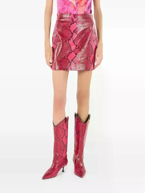 Roberto Cavalli Python-print Mini Skirt