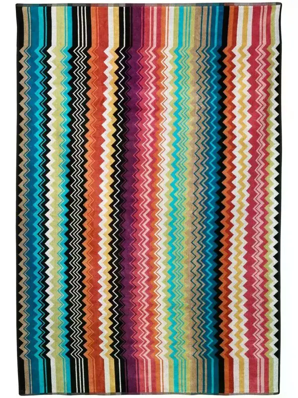 Missoni Zigzag-pattern Cotton Towel - Black