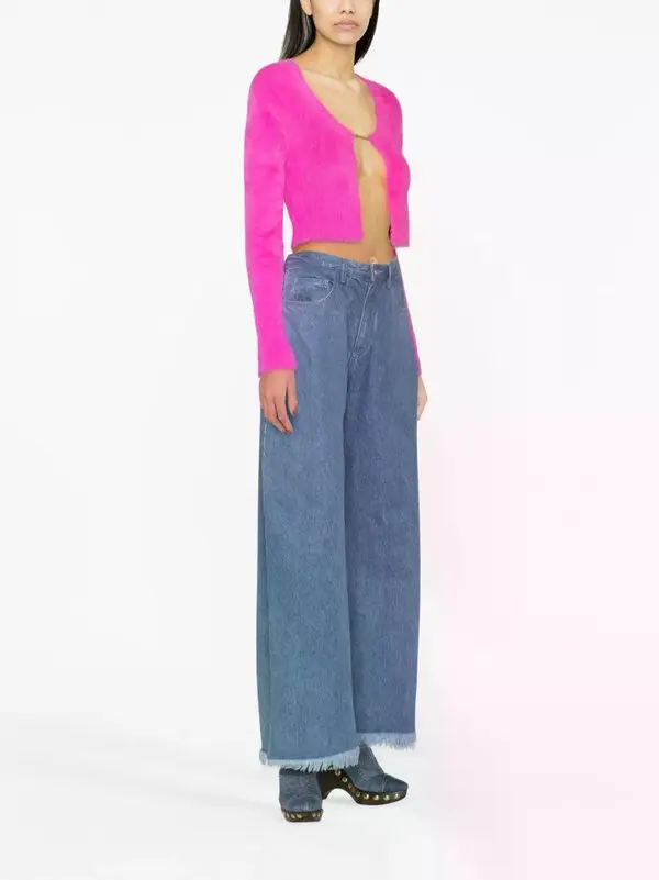 Jacquemus La Maille Cropped Knitted Cardigan