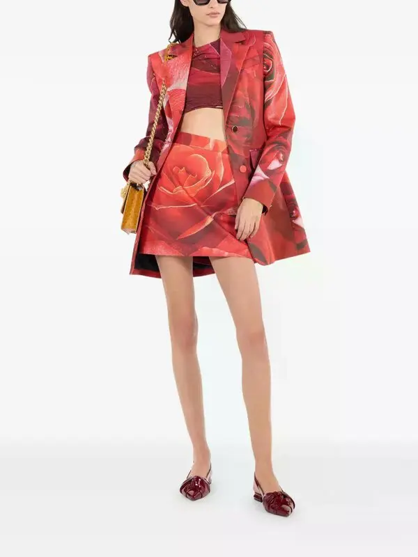 Roberto Cavalli Rose-print Mini Skirt