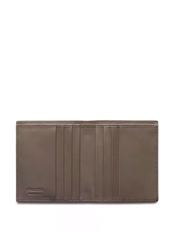 Prada Enamel Triangle-logo Wallet - Grey