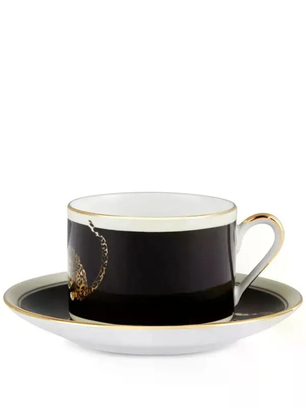 Dolce & Gabbana Leopard-print Porcelain Tea Set - Black