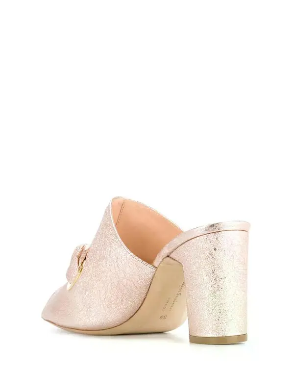 Rupert Sanderson Metallic Mid-heel Mules