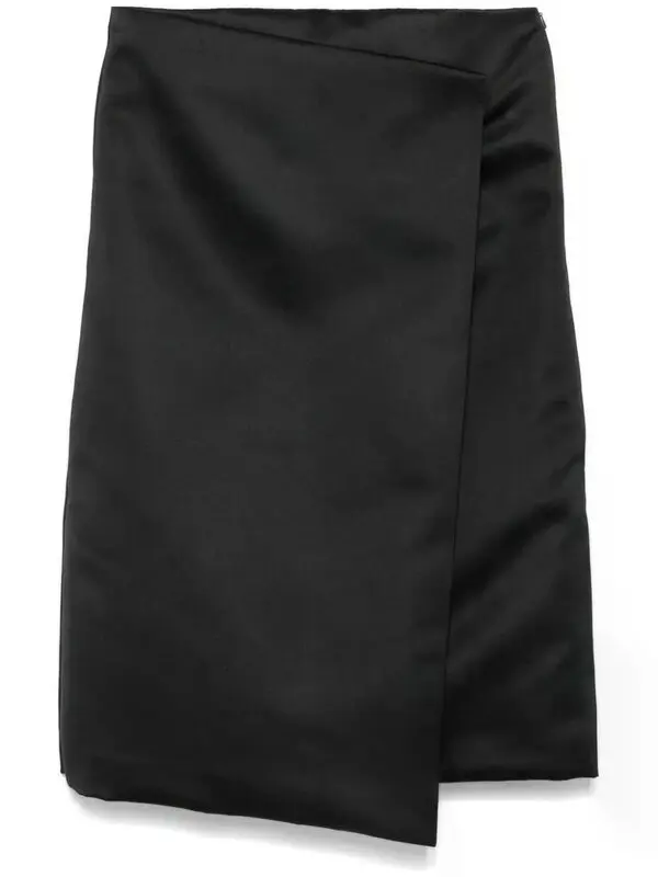 Philosophy Di Lorenzo Serafini Satin Wrap Mini Dress - Black