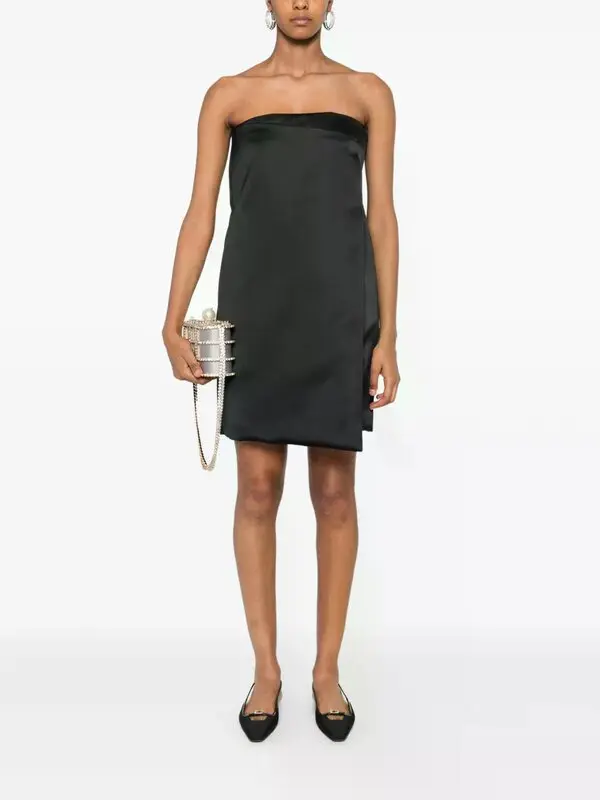 Philosophy Di Lorenzo Serafini Satin Wrap Mini Dress - Black