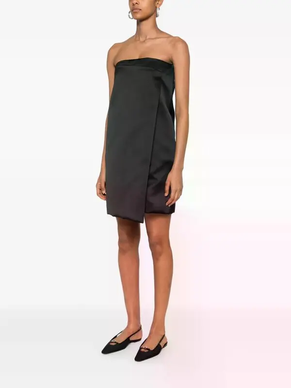Philosophy Di Lorenzo Serafini Satin Wrap Mini Dress - Black