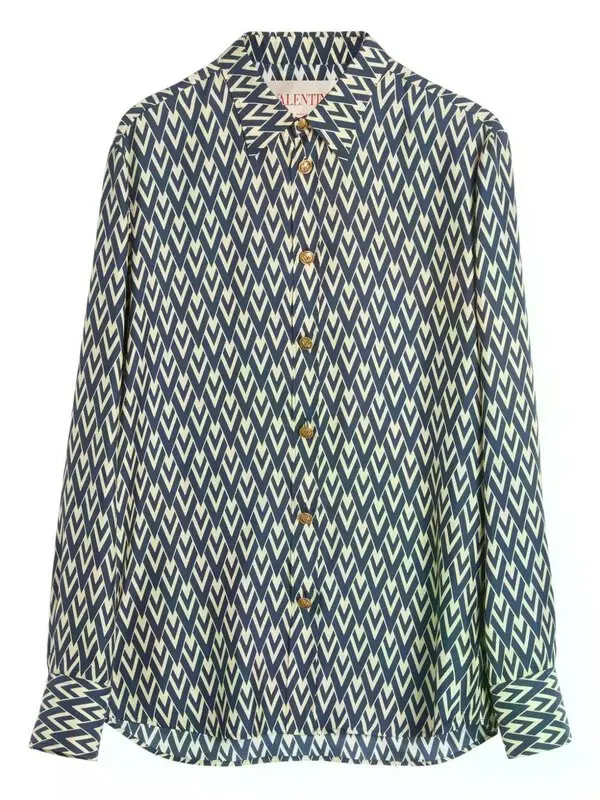 Valentino Garavani Toute La V-print Silk Shirt