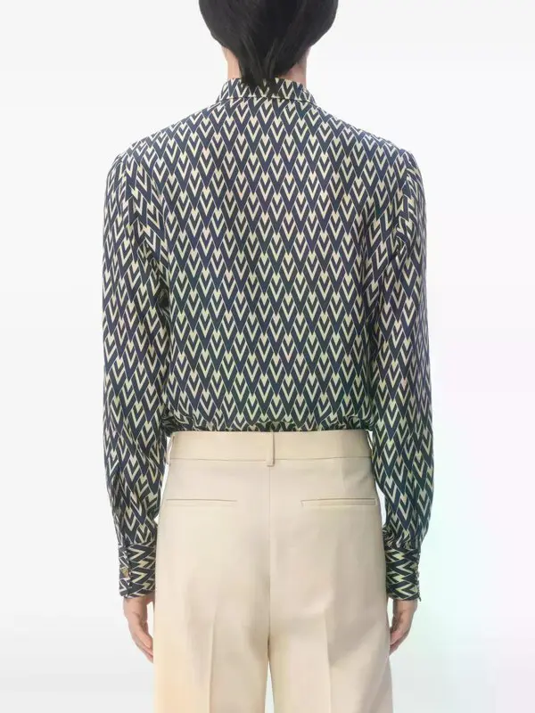 Valentino Garavani Toute La V-print Silk Shirt