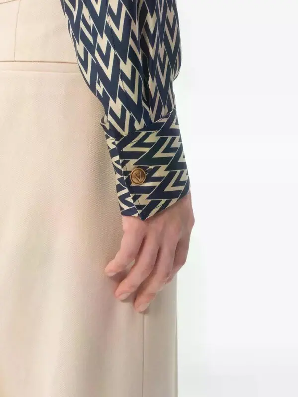 Valentino Garavani Toute La V-print Silk Shirt