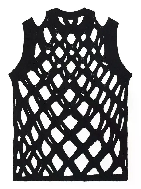 Comme Des Garçons Open-knit Long-sleeve Top