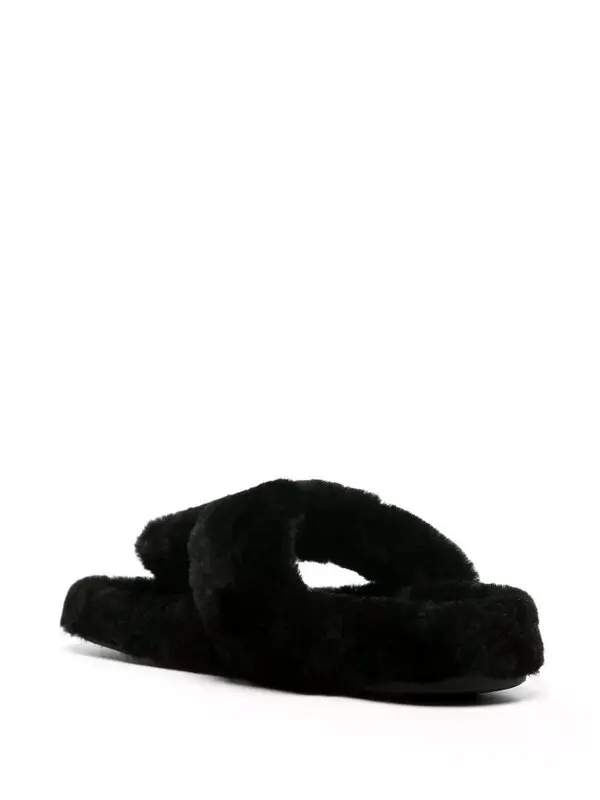Loewe Ease Shearling Flip Flops