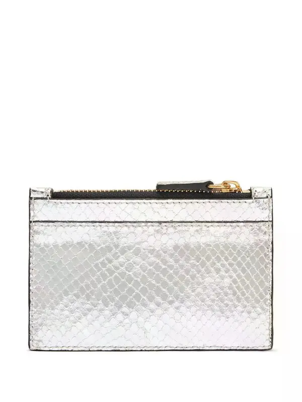 Roberto Cavalli Metallic-leather Card Holder