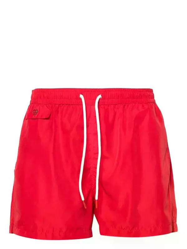 Kiton Drawstring-waist Swim Shorts - Red