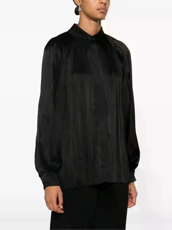 Alberta Ferretti Pleated Satin Shirt