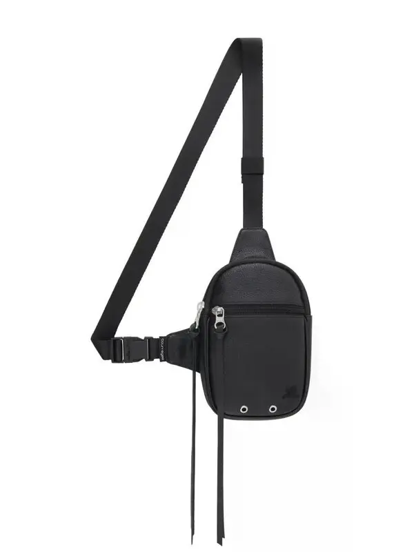COURREGES Leather Crossbody Bag - Black