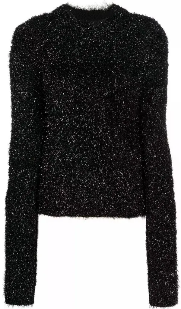 Alberta Ferretti Glittered Puff-sleeved Jumper