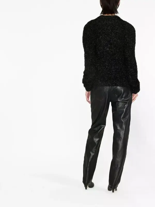 Alberta Ferretti Glittered Puff-sleeved Jumper