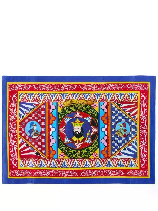 Dolce & Gabbana Carretto-print Placemat And Napkin Set - Multicolour