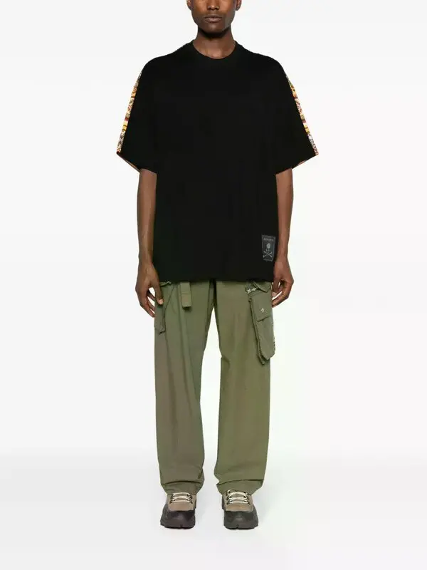 MASTERMIND WORLD Logo-patch Striped Cotton T-shirt