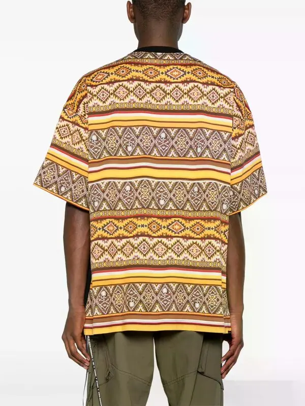 MASTERMIND WORLD Logo-patch Striped Cotton T-shirt