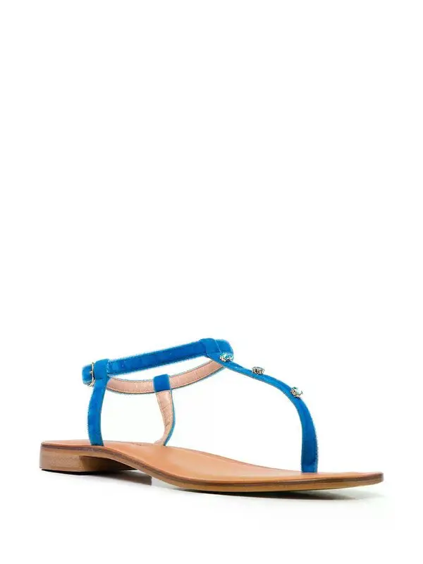 MADISON MAISON Embellished Leather Thong Sandals